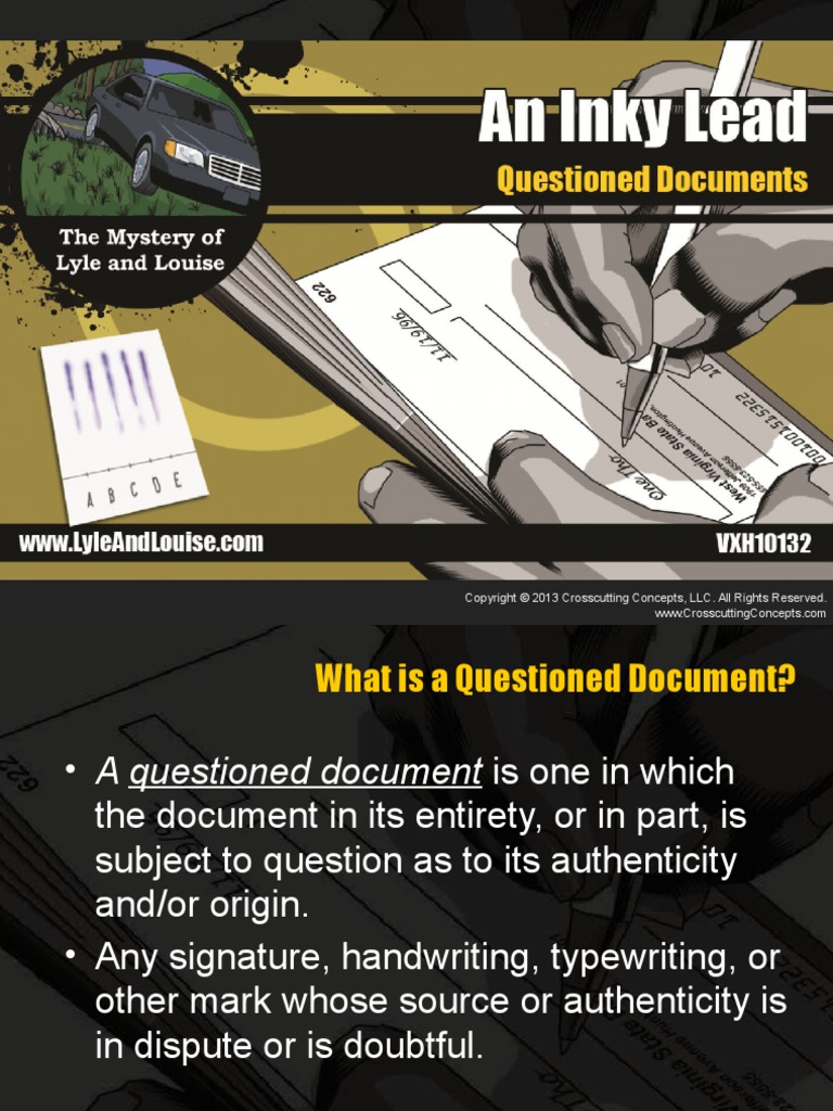 An Inky Lead TM Questioned Documents Analysis Lecture | PDF ...