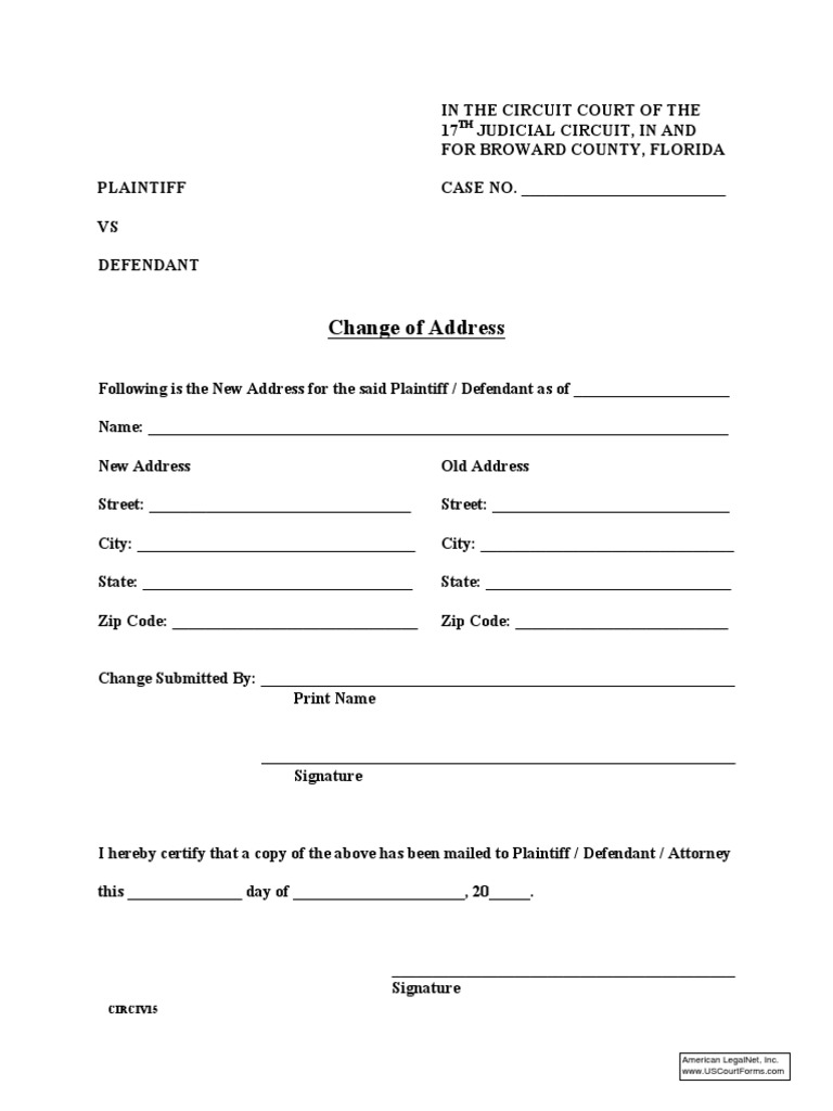 Change of Address | PDF | Subpoena | Justice