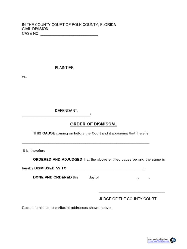 Order of Dismissal | PDF
