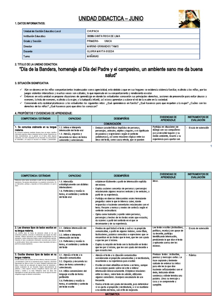 Unidad-De-Aprendizaje 1° | PDF | Longitud | Aprendizaje