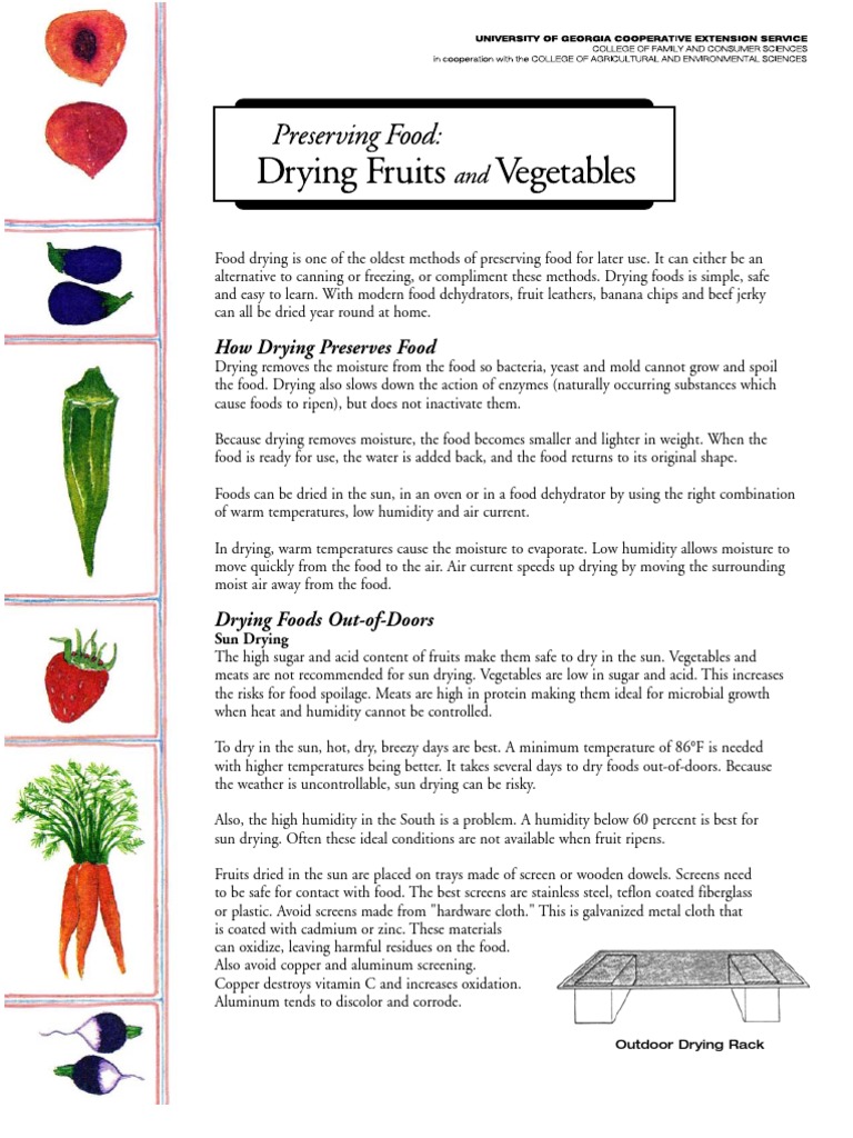 Preserving Food Drying Fruits and Vegetables | PDF | Food Preservation ...