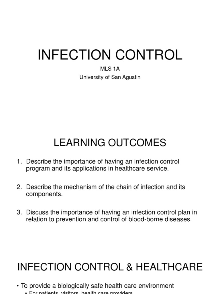 Infection Control | PDF | Infection | Pathogen