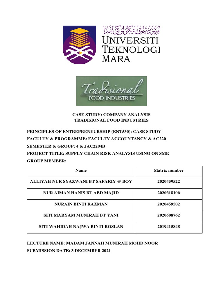 JAC2204B - Kumpulan 4 - Case Study | PDF | Supply Chain | Business Model