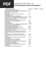 IATF 16949 List of Mandatory Documents | PDF | Software Development ...