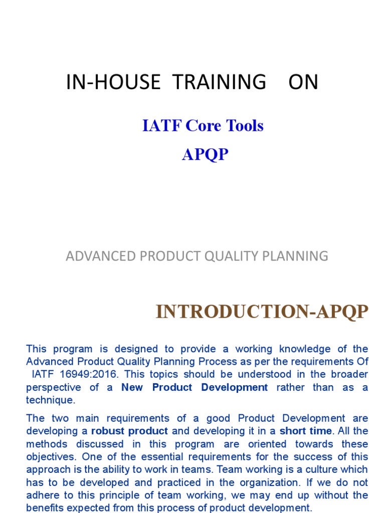 Advanced Product Quality Planning: A Comprehensive Introduction to APQP ...