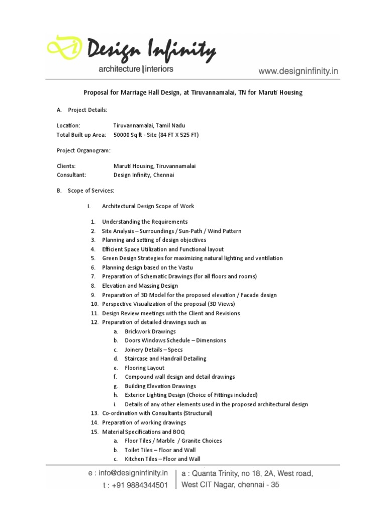 Scope of Work - Architecture - Design Infinity | PDF | Design ...