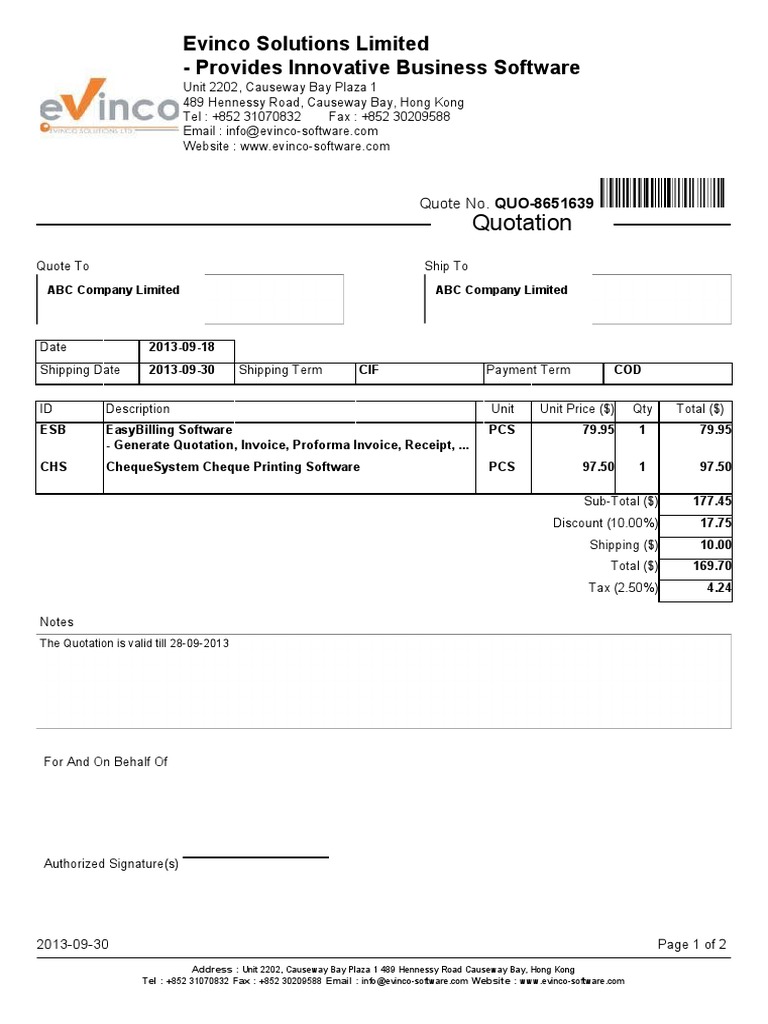 Quotation Template 03 | PDF | Trade | Accounting