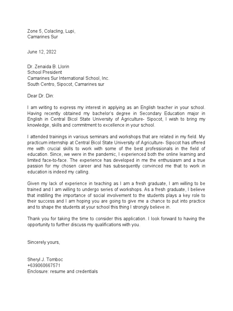 application letter | PDF