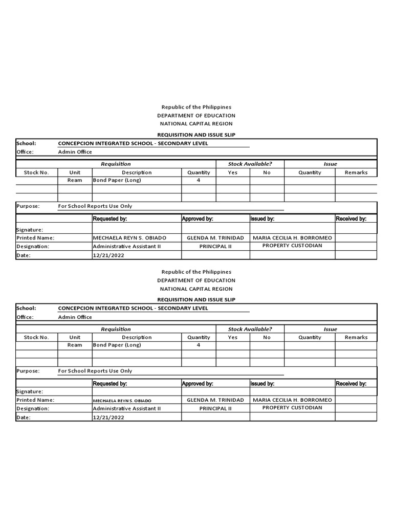 Requisition Slip | PDF