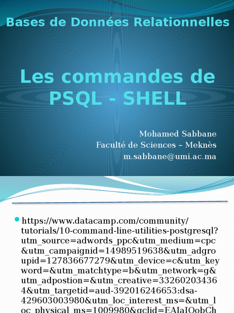 PSQL - Sell - TD-TP | PDF | SQL | Sciences de l'information