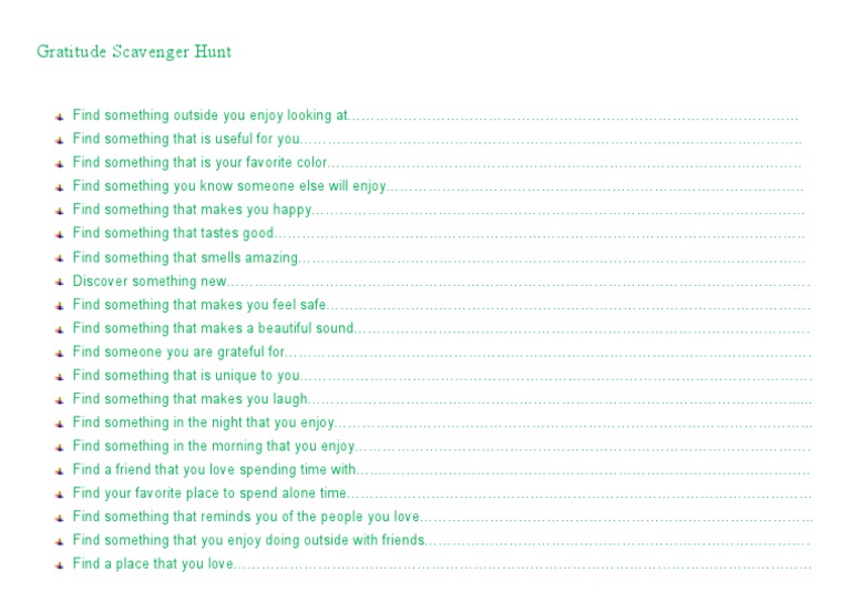 Gratitude Scavenger Hunt | PDF