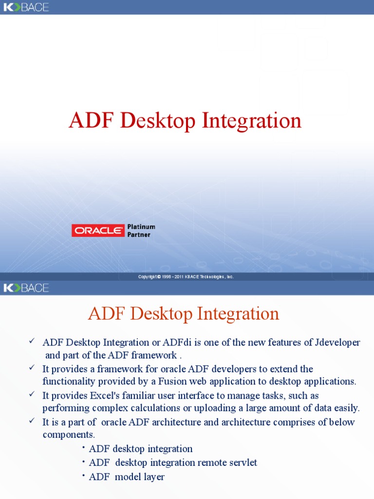 Adf Desktop Integration Pdf Microsoft Excel Application Server