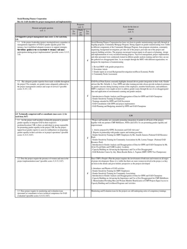 2020 HGDG PIMME CHECKLIST 16 | PDF | Gender | Gender Studies