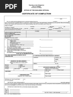DPWH FORM - Cert. of Completion Form | PDF