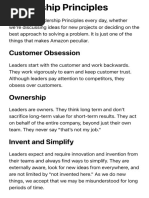 Amazon Leadership Principles CheatSheet | PDF