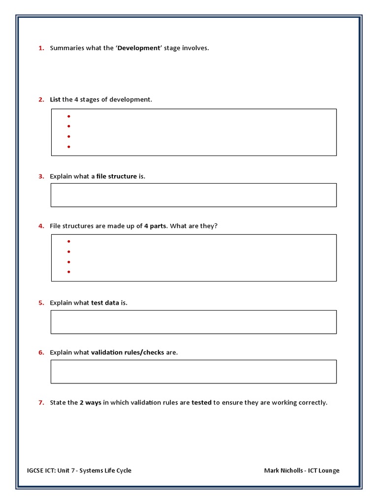 IGCSE ICT System Life Cycle Overview | PDF