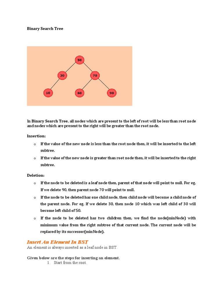Binary Search Tree Notes Pdf Algorithms And Data Structures Computer Programming