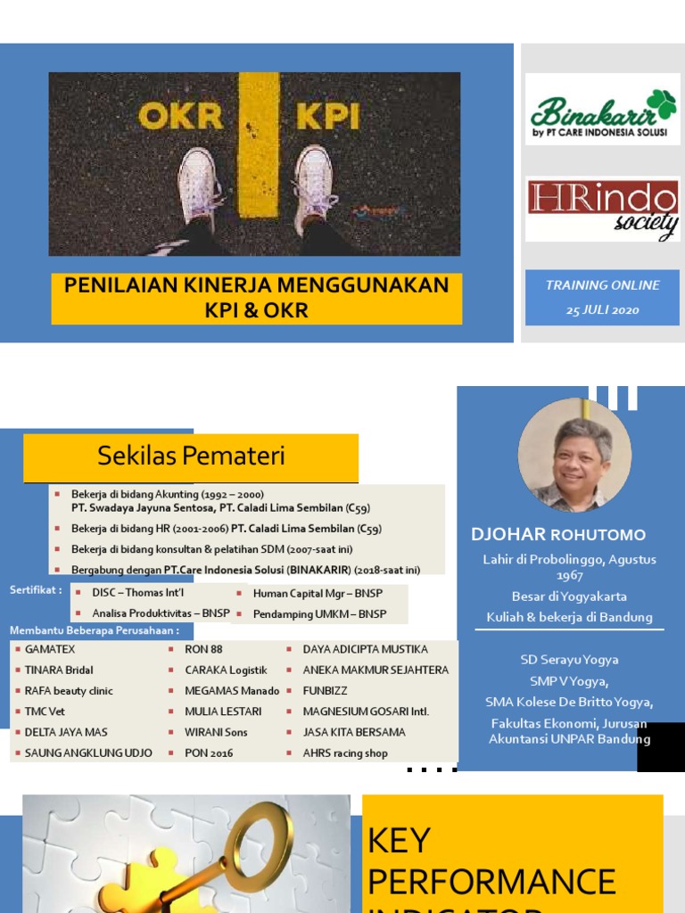 Penilaian Kinerja Menggunakan KPI & OKR - Training Online 25 Juli 2020 | PDF | Karier ...