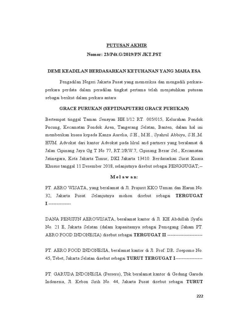 Contoh PUTUSAN AKHIR | PDF