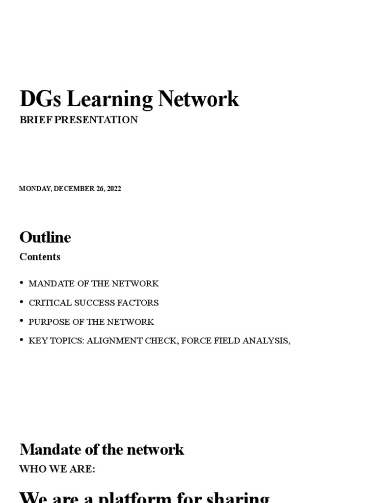 DGs Learning Network Overview | PDF | Career & Growth | Business