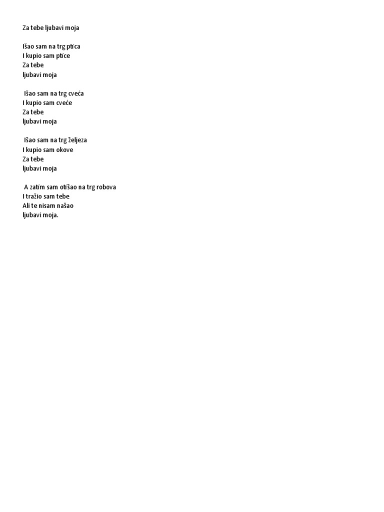 Za Tebe Ljubavi Moja | PDF