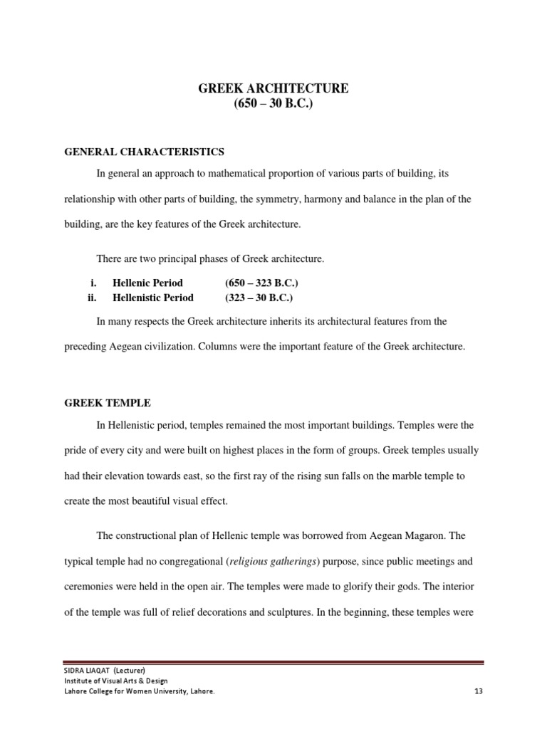 3 - Greek Architecture | PDF | Column | Classical Antiquity