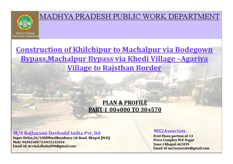 MP Public Works Dept Khilchipur to Machalpur Road Project Plan | PDF