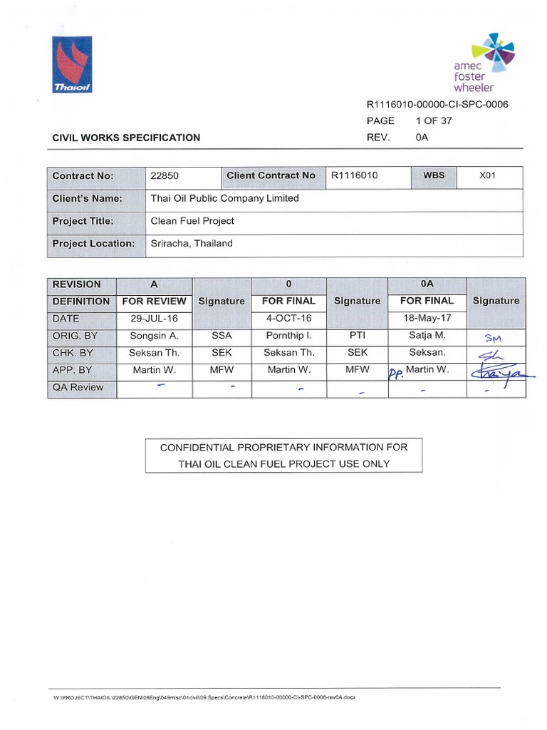 R1116010-00000-CI-SPC-0006-0A-Civil Works | PDF | Concrete ...
