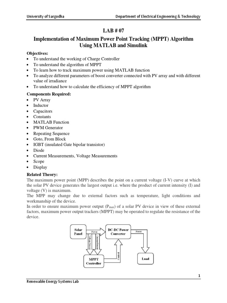 Lab 07 Updated | PDF | Photovoltaics | Electricity