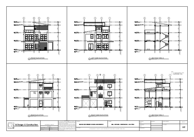 A B C D 1 2 3 4 A B C D: Front Elevation Left Side Elevation Section ...
