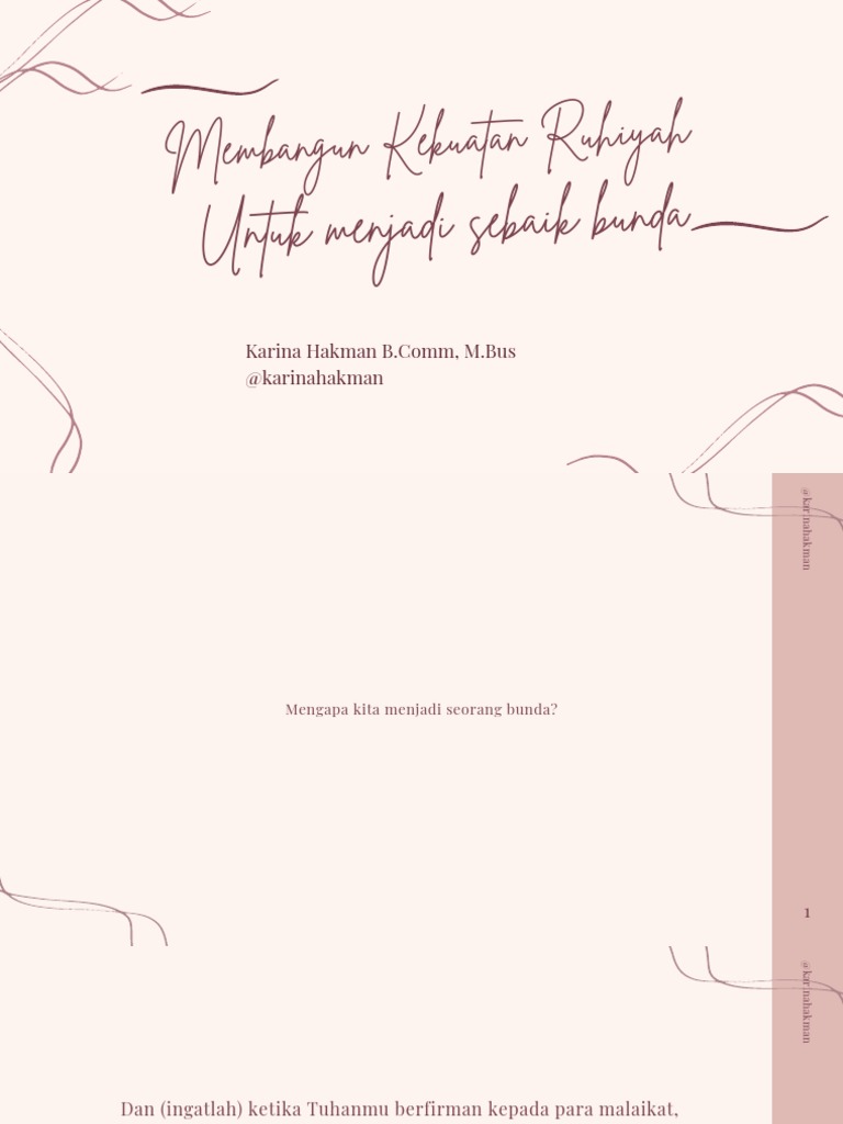 Membangun Kekuatan Ruhiyah Untuk Menjadi Sebaik Bunda | PDF