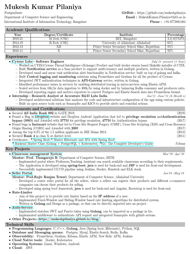 Mukesh Resume | PDF | Software Development | Software Engineering