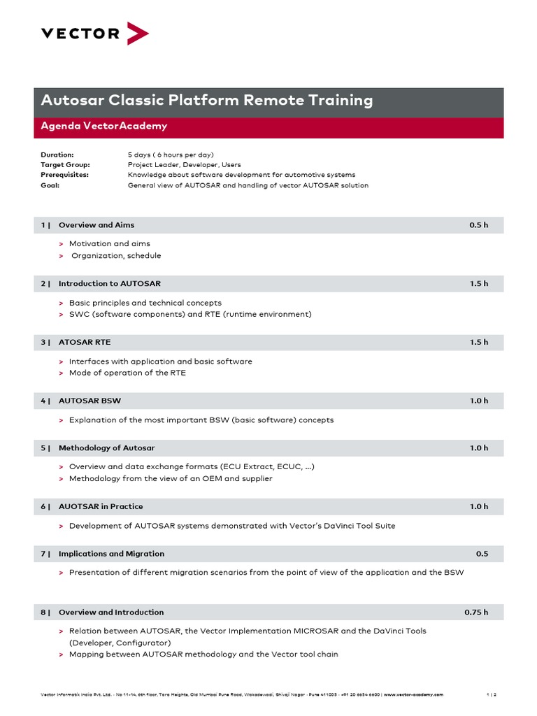 An Introduction To Autosar Classic Platform Through A 5 Day Remote