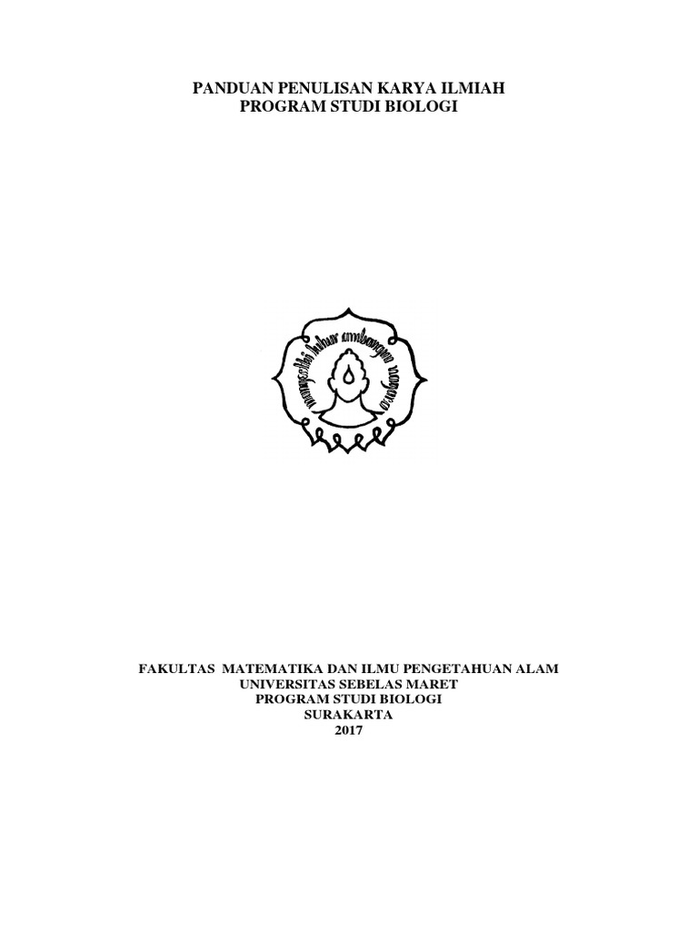 Panduan Penulisan Karya Ilmiah Prodi Biologi | PDF Panduan Penulisan Karya Ilmiah Prodi Biologi | PDF