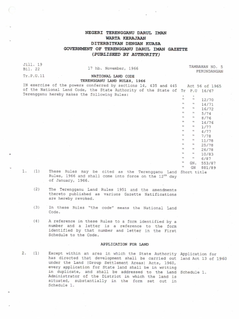 State Land Rules Terengganu | PDF