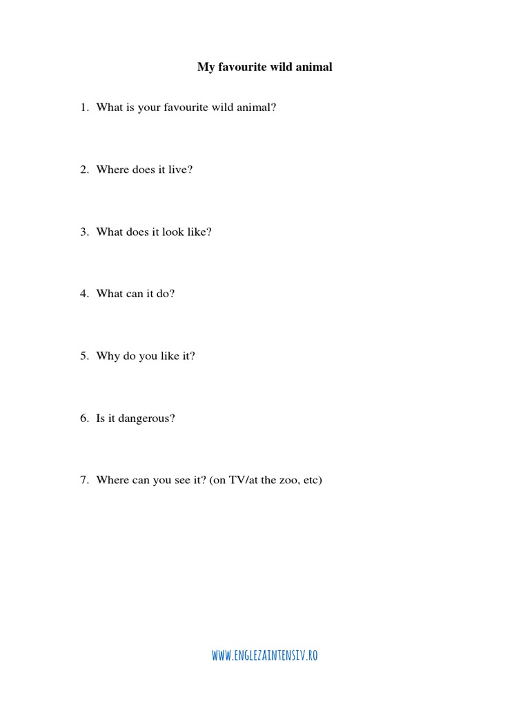 My Favourite Wild Animal K9b0z0lo | PDF | Self-Improvement