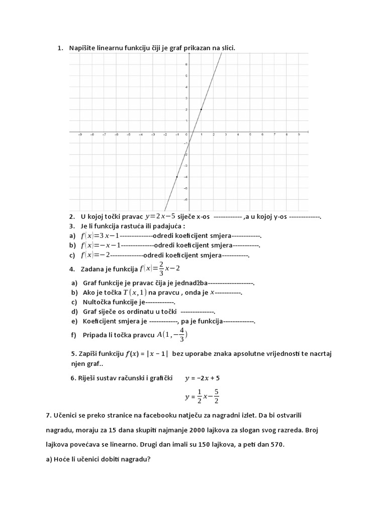 Ispravak Linearna Funkcija 1 | PDF