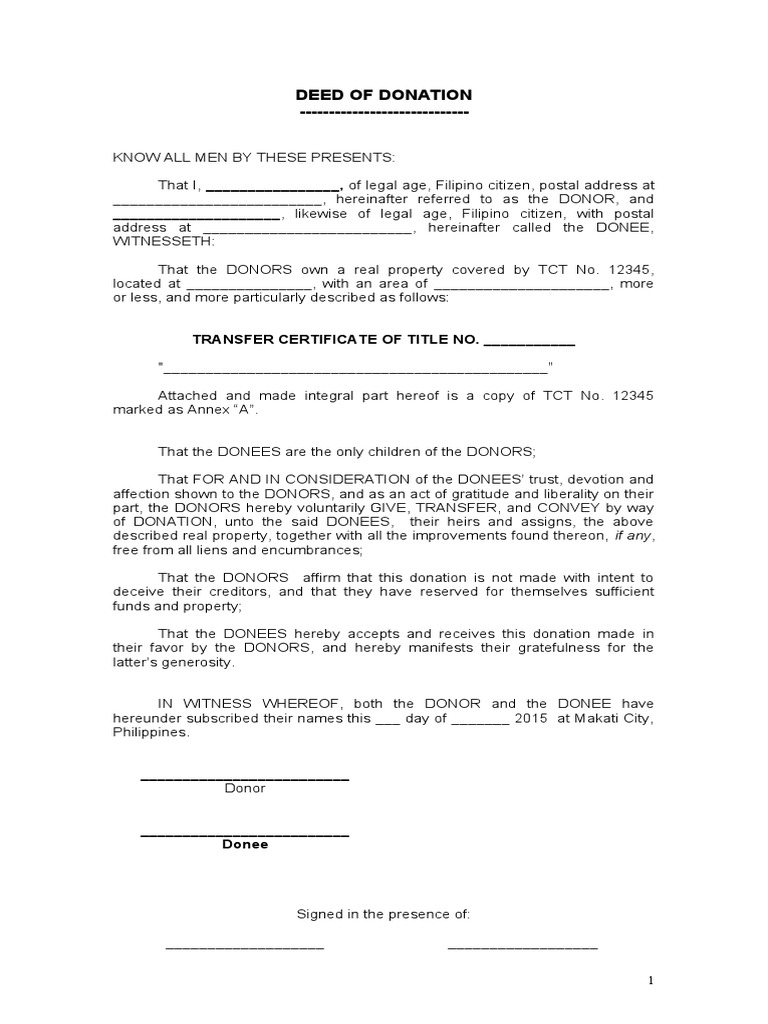 Deed of Donation | PDF | Deed | Notary Public