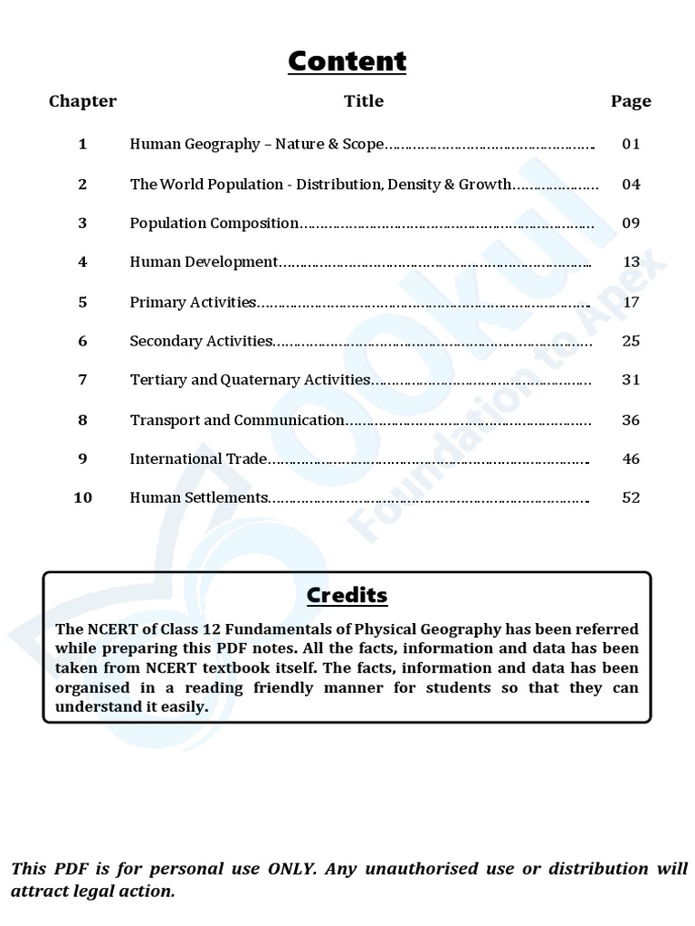 Notes On Fundamentals of Human Geography Ncert 12 Sample | PDF | Human ...