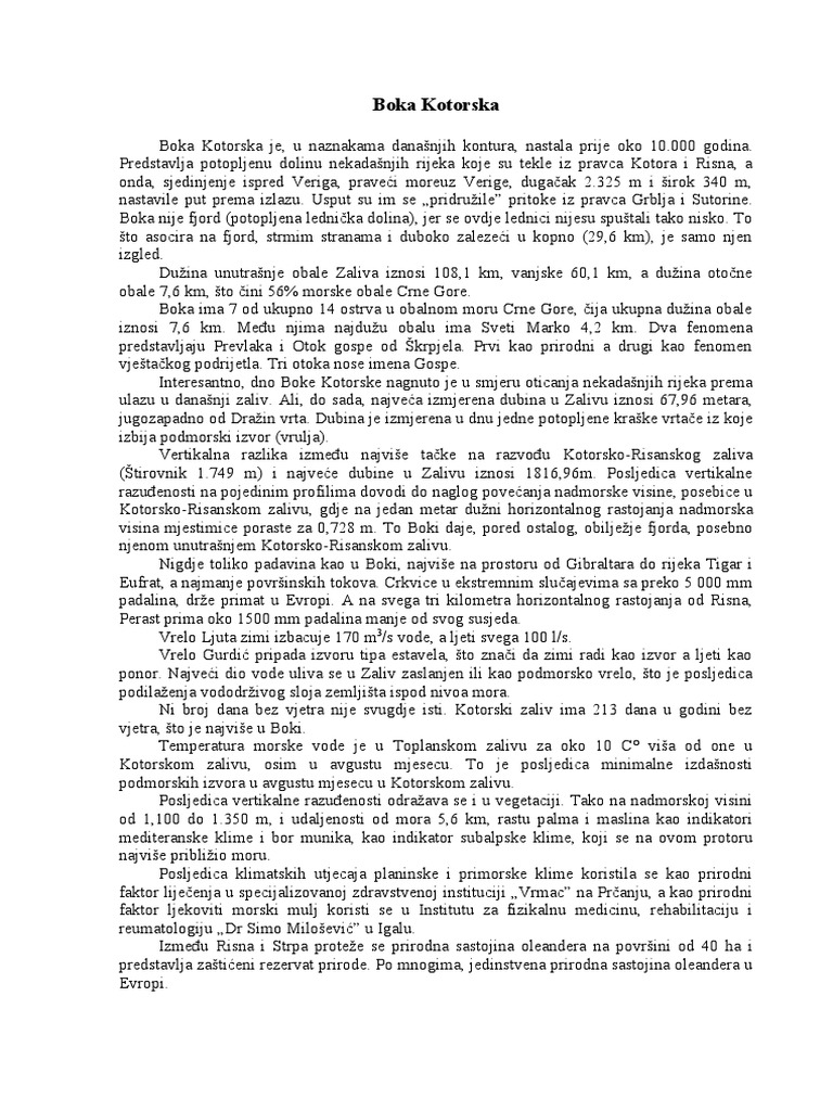 Boka Kotorska | PDF