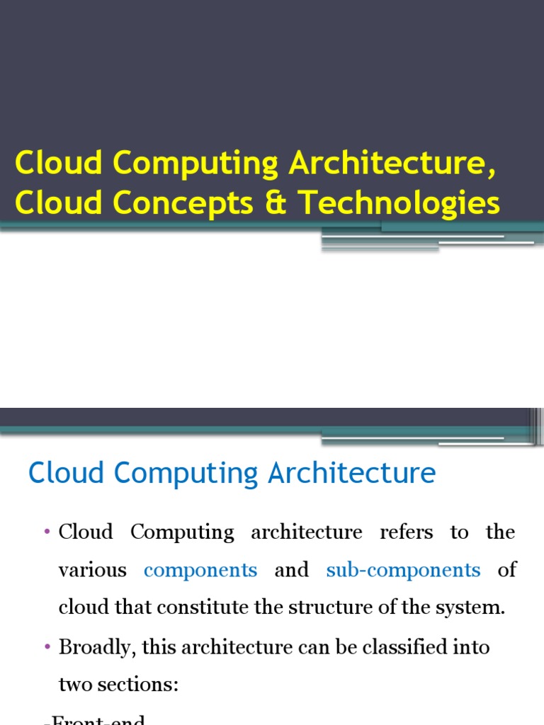 Cloud Computing Architecture, Cloud Concepts & Technologies | PDF | Art | Computers