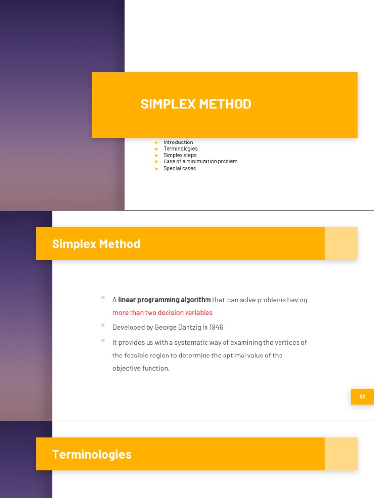 4 Simplex Method Pdf Linear Programming Mathematical Optimization