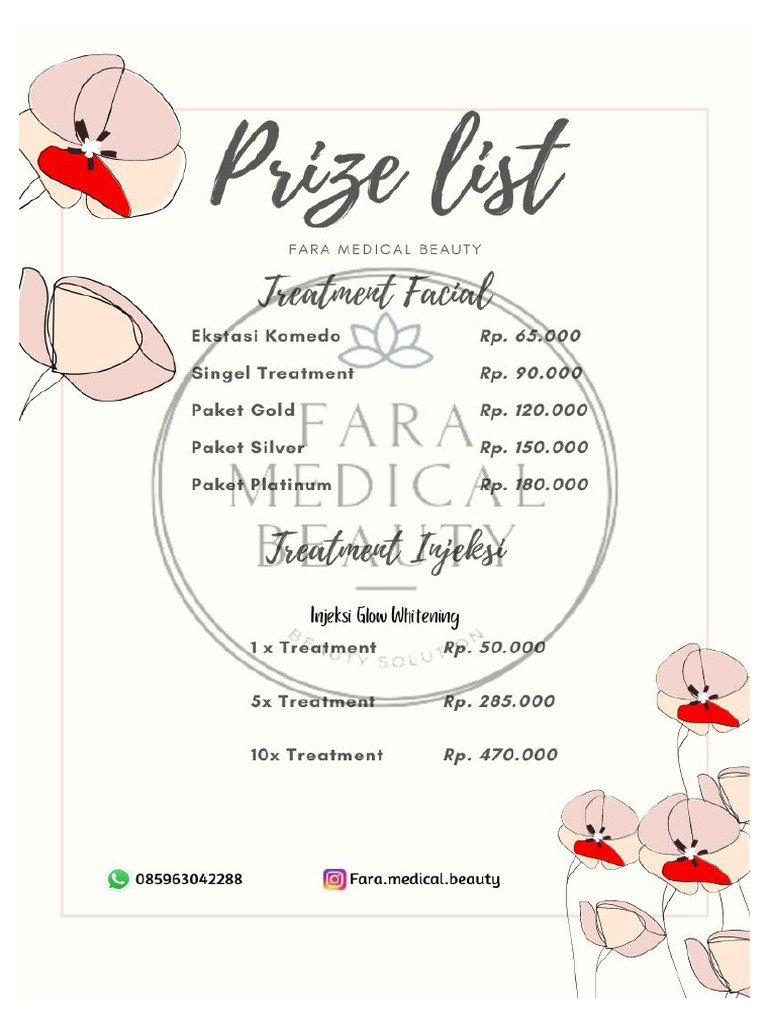 Prize List Fara Medical Beauty | PDF