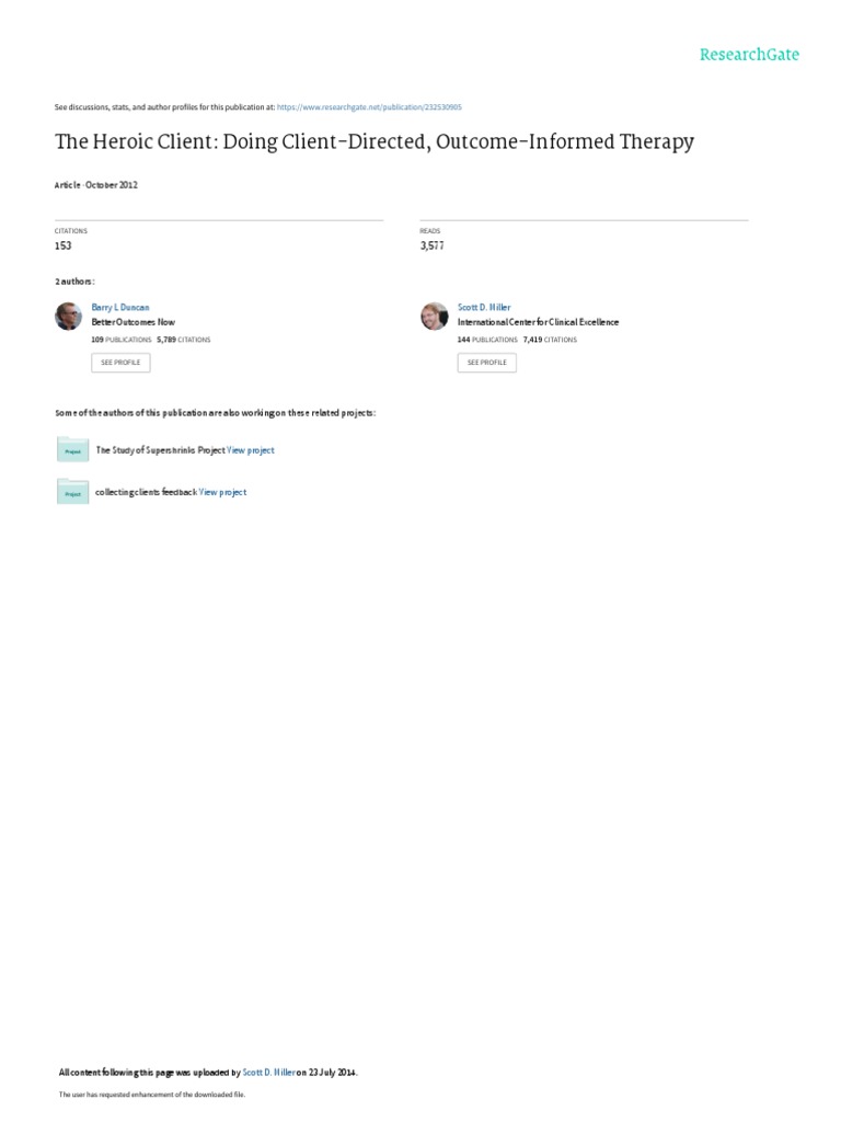 The Heroic Client Doing Client-Directed Outcome-In | PDF ...