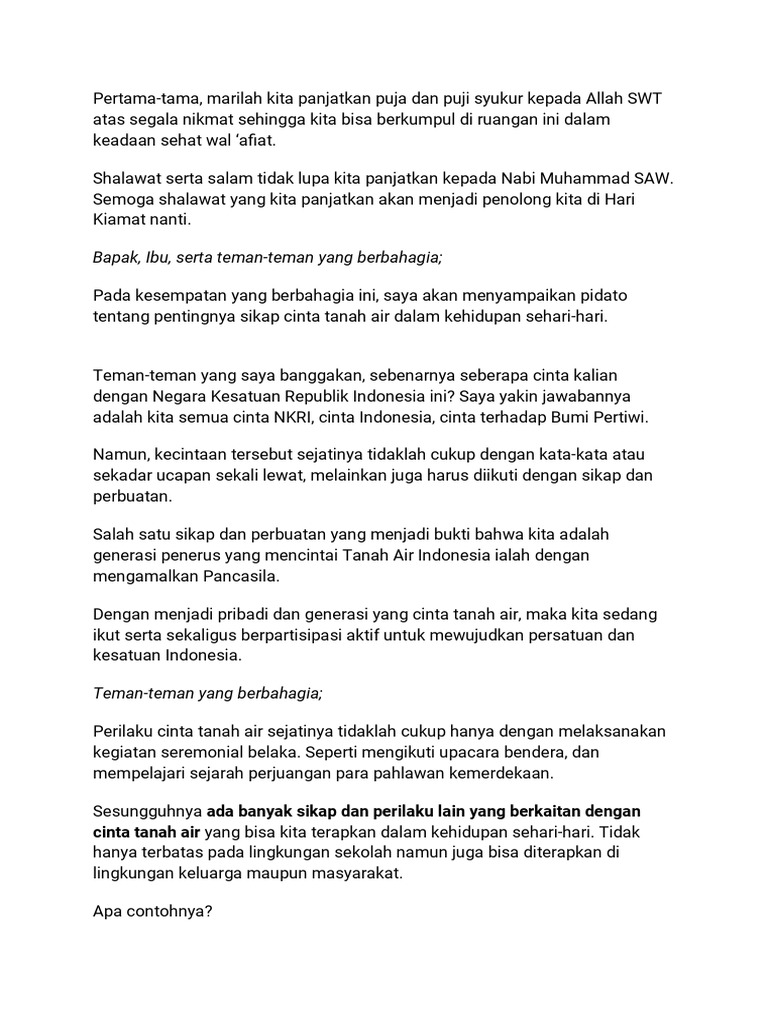 Teks Pidato Editan | PDF | Kajian Bahasa Asing
