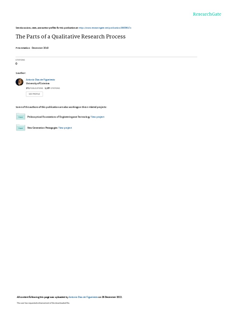 The Parts of a Qualitative Research Process | PDF | Qualitative ...