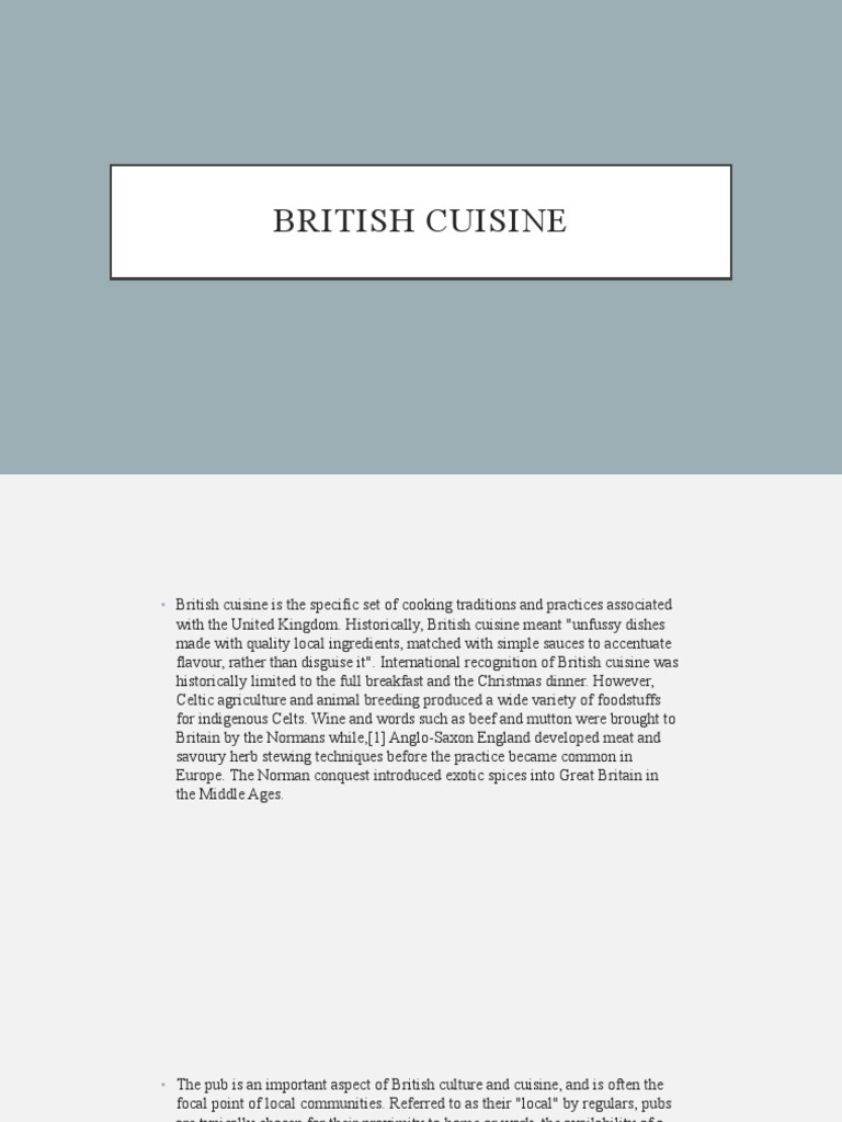 A History of British Cuisine: From Traditional Dishes to Global ...