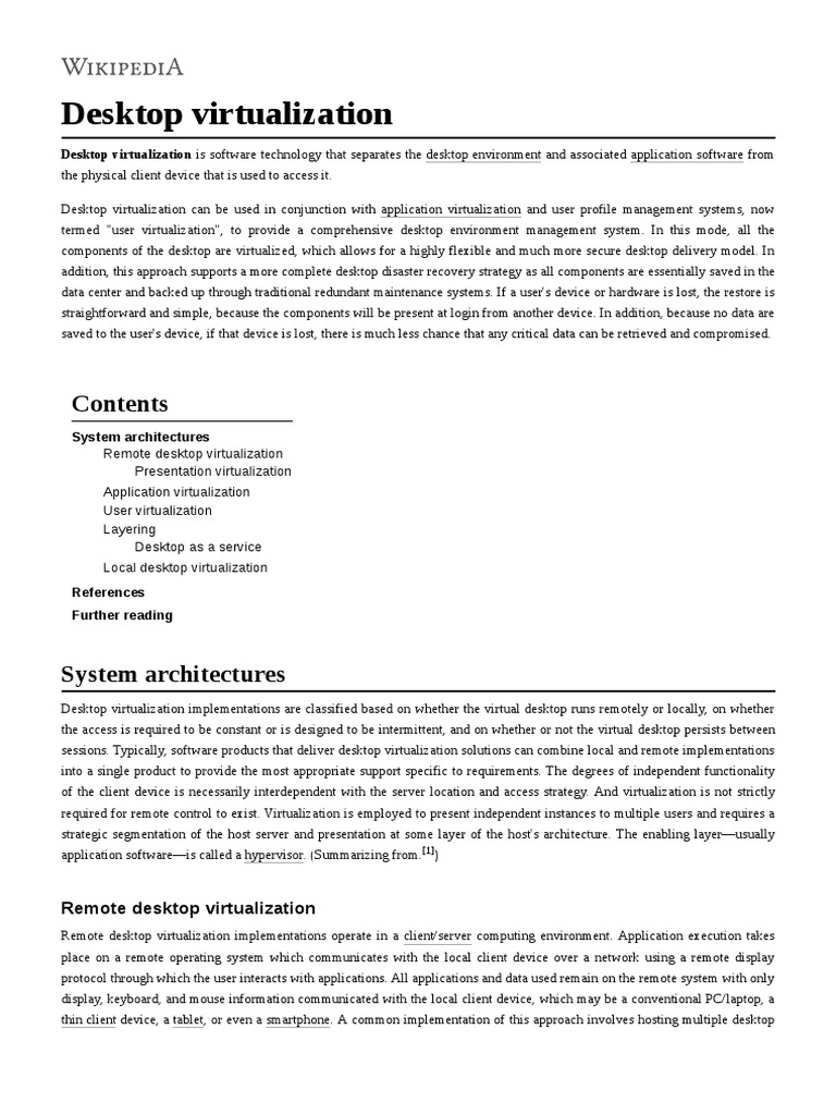 Desktop Virtualization | PDF | Desktop Virtualization | Virtualization Desktop Virtualization | PDF | Desktop Virtualization | Virtualization