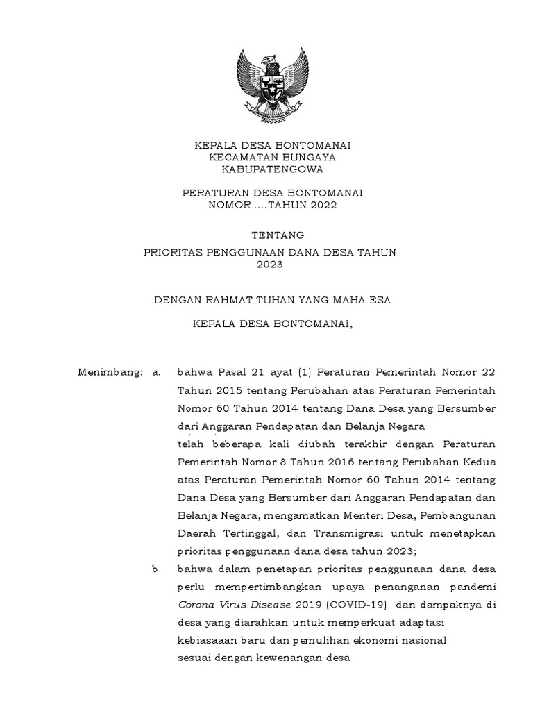 Perdes Prioritas 2023 | PDF