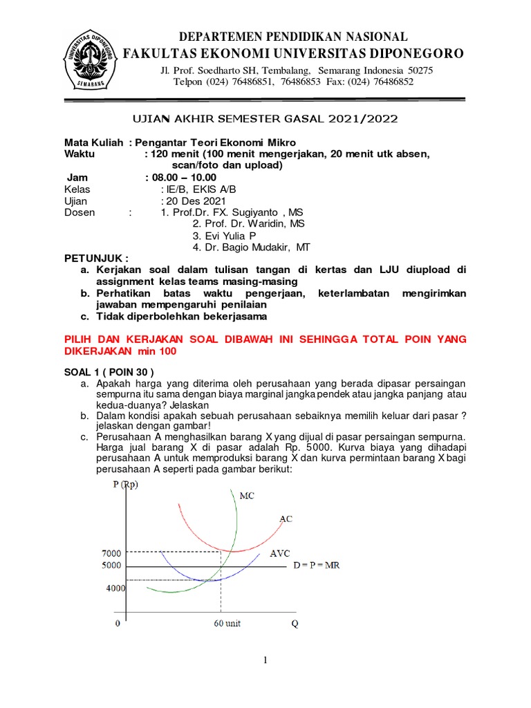 Soal Uas Pte Mikro 2021-1 | PDF